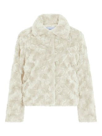 Vila Kurzjacke VIDORTE NEW L/S JACKET/PB Aus Kunstfell mit Knopfleiste