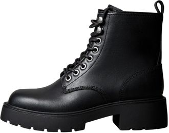 Calvin Klein Damen Mid Boot Stiefel Chunky Lace Up mit Reißverschluss, Schwarz (Ck Black), 39
