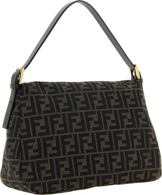 Fendi Jacquard Shoulder Bag - Brown