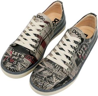 Dogo Femme Cuir Vegan Noir Baskets - Lets Get Lost Motif