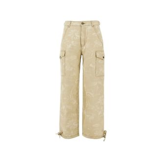 Etro Femme, Jeans, Beige, Taille: 38 FR Pantalon Cargo en Coton avec Imprim&eacute;