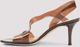 Gianvito Rossi Sandalen - Transparent Brown Pvc Metropolis Sandals - Gr. 37,5 (EU) - in Grau - f&uuml;r Damen