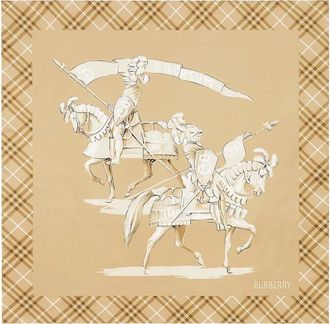 Burberry Femme, Accessoires, Beige, Taille: ONE Size SS Horseman SLK Square