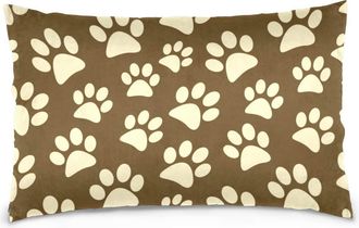 Linomo Kissenbezug 40x60 cm, Katze Hund Pfote Druck Dekorative Kissenbezug Kissenhülle für Couch Sofa Bett Hause