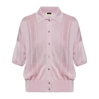 Versace Kurzarm-Strickjacke - - Knitwear - Damen - Rosa - M