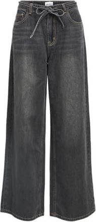 Object Objrosie MW Wide Jeans Noos, Medium Grey Denim, M Femmes