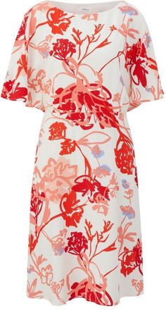 s.Oliver Minikleid Kleid Midkleid mit All-over-Print und Fl&uuml;gel&auml;rmel