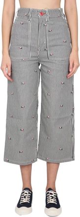 Kenzo Femme, Pantalons, Bleu, Taille: W24 Rinse Stripe Cropped Fit Jeans