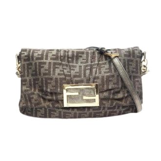 Fendi Pre-owned Sac bandouli&egrave;re en cuir et toile nylon Zucca - Femme - Pre-owned - Brun - Taille: ONE Size