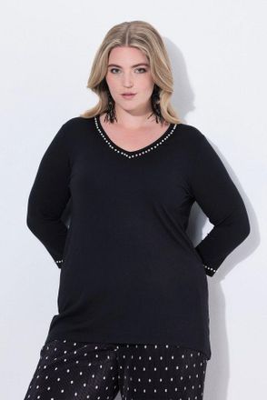 Miamoda T-Shirt T-Shirt A-Linie Zierperlen 3/4-&Auml;rmel