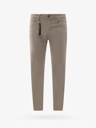 Incotex Stretch cotton trouser with back suede logo patch - INCOTEX - gender_Man