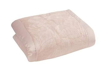 Sleepdown Tagesdecke mit Pailletten, Blättermuster, Blumenmuster, Rosa, Polyester und Baumwolle, Blush Pink, Bedspread 150cm x 200cm