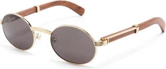 Cartier CT0464S Gold Oval-Frame Sunglasses - Gold