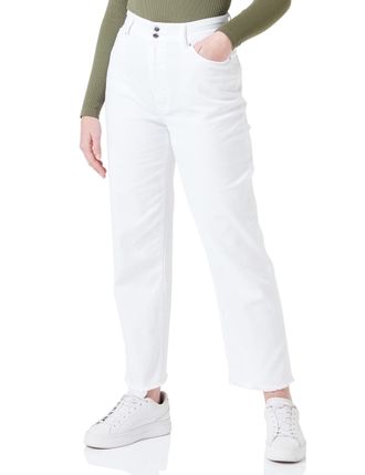 Love Moschino Cropped Slim fit 5-Pocket Trousers in Garment Dyed Stretch Organic Cotton Bull, Customized with Shiny Tag on Back Strap. Raw Cut hems