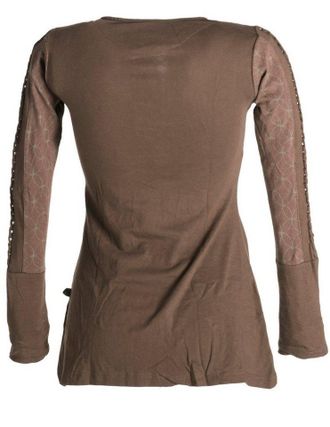 vishes Sweater Bedrucktes Longshirt Baumwolle mit K&auml;ngurutasche Ethno, Hippie, Boho, Goa Style