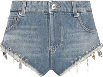 Blumarine Denim Shorts mit Charms - - Shorts - Damen - Blau - M