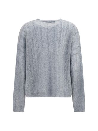Lisa Yang Womens Amabel Sweater Cloudy Kashmir-Capra Hircus; Silk Kashmir/capra