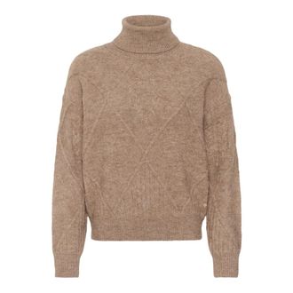 Cream Rollkragenpullover - - Knitwear - Damen - Beige - XL
