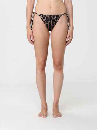 Dolce & Gabbana Bas de bikini &agrave; imprim&eacute; animalier et liens sur les c&ocirc;t&eacute;s avec logo DG