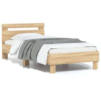 vidaXL Bettgestell ohne Matratze mit Kopfteil Sonoma-Eiche 90x190 cm Vidaxl