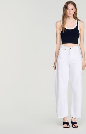 Sandro Top court en maille bicolore