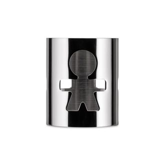 Alessi GIROTONDO Serviettenring, durchbrochen aus Edelstahl glänzend poliert, Mann, Silber