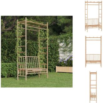 vidaXL Gartenbank mit Pergola 116 cm Bambus - Bambus Gartenbank - Gartenm&ouml;bel - Outdoor M&ouml;bel - Sitzbank - Pergola