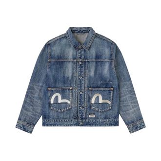 Evisu Homme, Vestes, Bleu, Taille: M Vestes en jean