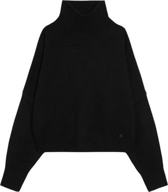 Loulou Studio Femme, Pulls, Noir, Taille: 42 FR Luke Collar Stand Sweater
