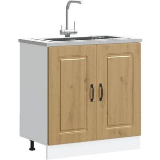 vidaXL Spülenunterschrank Kalmar Artisan-Eiche 80x46x81,5 cm - Vidaxl