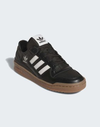 adidas Originals Forum Low - Schuhe in Core Black / Cloud White / Gum-Schwarz