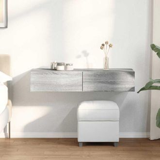 vidaXL Vidaxl - tag&egrave;re murale avec tiroirs sonoma gris bois ding&eacute;nierie