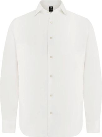 Boggi Milano Homme, Chemises, Blanc, Taille: 5XL Chemise en lin coupe droite