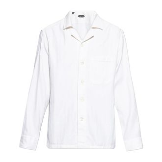 Tom Ford Herringbone Stripe Pajama Overshirt - - Shirts - Herren - Wei&szlig; - XL