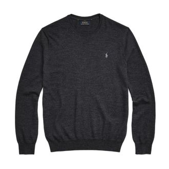Ralph Lauren Merino-Woll-Pullover mit Rundhalsausschnitt - - Sweatshirts & Hoodies - Herren - Grau - XL