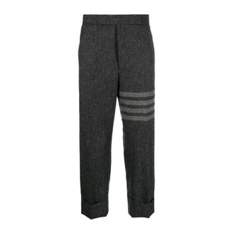 Thom Browne Homme, Pantalons, Gris, Taille: XL Pantalon &agrave; entrejambe bas en tweed gris