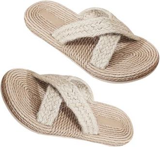 Beaupretty Pantoufles De Maison Style Sandales Pour Chaussures Intérieur Rétro Et Confortables