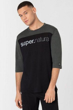 super.natural T-Shirt Merino T-Shirt CONTRAST 3/4 funktioneller Merino-Materialmix