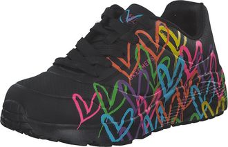 Skechers Girls UNO Lite Spread The Love, Schwarz/Multi, 3.5 Big Kid