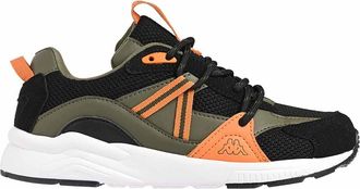 Kappa Unisex London Jr Lace Sportschuhe, Mehrfarbig (Black Green Dk Olive Orange Po), 38 EU