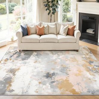 Generic Tapis de D&eacute;coration Rectangulaire, R&eacute;tro Nostalgique Tie-Dye Blocs De Couleur Kids Flanelle Tapis pour Chambre denfant - Gris Int&eacute;rieur Antid&eacute;rapant T