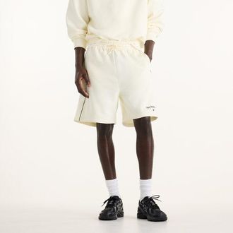 New Balance Homme Sport Linear Graphic Fleece Short 7 en Beige, Polaire Poly, Taille L