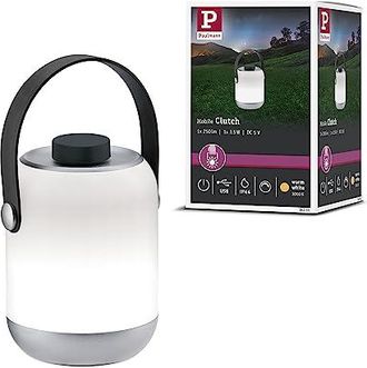 Paulmann 94210 Outdoor LED Akkuleuchte Clutch incl. 1x1,6 Watt dimmbar Mobiles Licht Grau Akkulampe Kunststoff Kabellos 3000 K