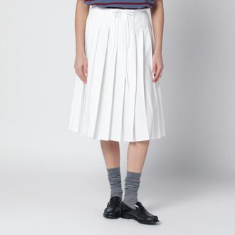 Prada White tiered midi skirt