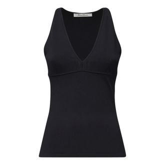 Max Mara Femme, Pulls, Noir, Taille: 42 FR Top sans manches en viscose