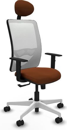 Piqueras y Crespo B&uuml;rostuhl mit 1D-Armlehnen, h&ouml;henverstellbarer Lendenwirbelst&uuml;tze und festem Kopfteil, ausgestattet mit Sincro 3 Positionen und Schneideschaum, Wei&szlig;/B