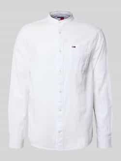 Tommy Jeans Regular Fit Freizeithemd aus Baumwoll-Leinen-Mix