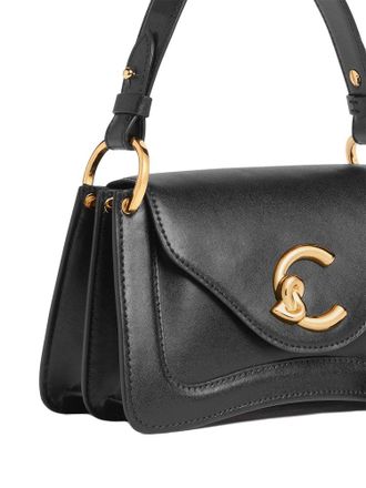 Coccinelle Womens Top Handle Bag Black Calf Split - Top-Handle-Bags