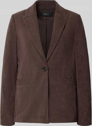s.Oliver Black Label Regular Fit Longblazer mit Cordstruktur