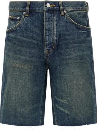 Purple Homme, Shorts, Bleu, Taille: W34 P059 Vintage Mid Bermuda Shorts